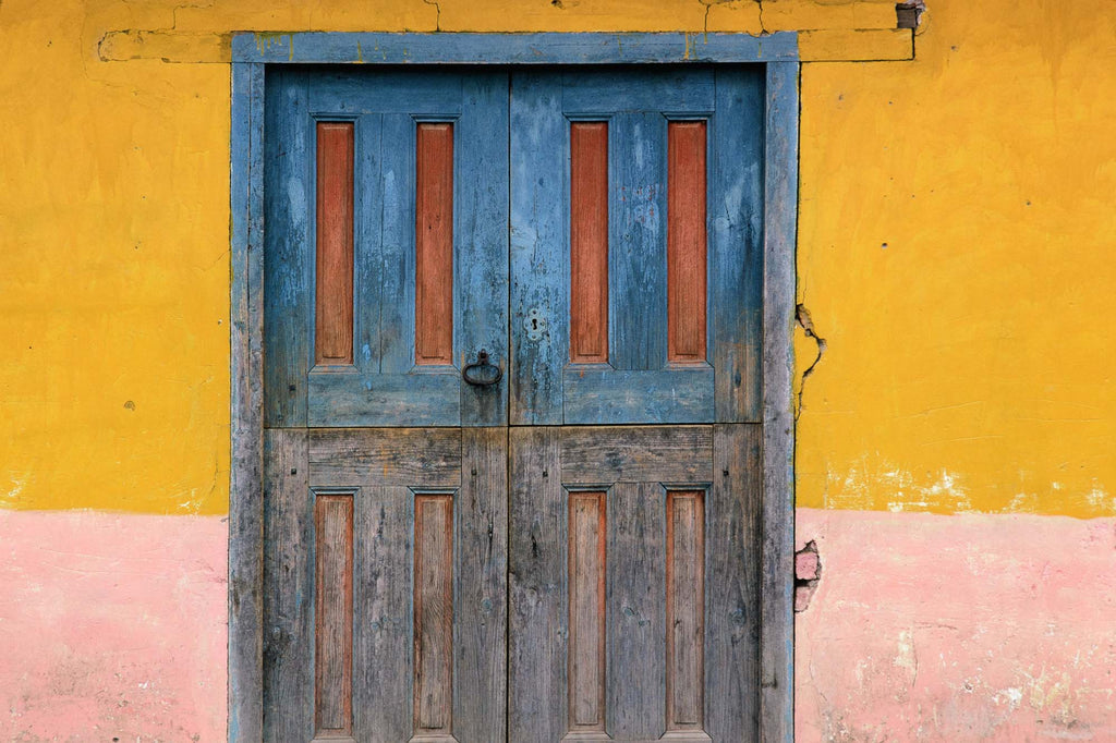 Blue Door, Yellow Wall, Oaxaca – Jay Maisel